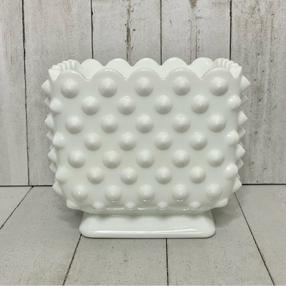 Fenton | Accents | Fenton Vintage Hobnail Glass Square Planter Vase ...